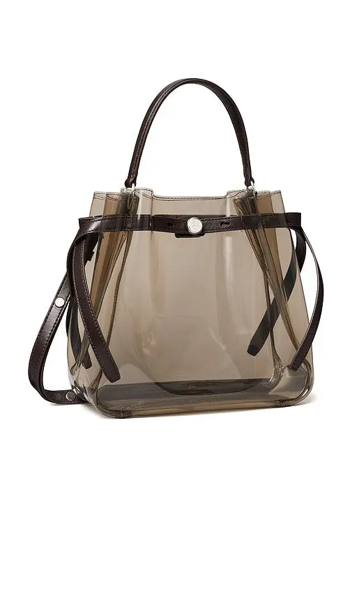 Tory Burch Romy Clear Bucket Bag In Brown