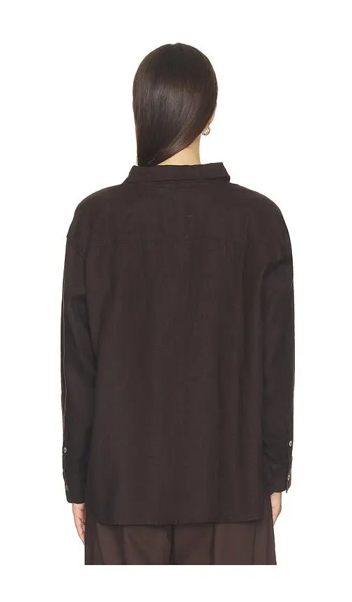 Donni. The Linen Relaxed Shirt In Brown