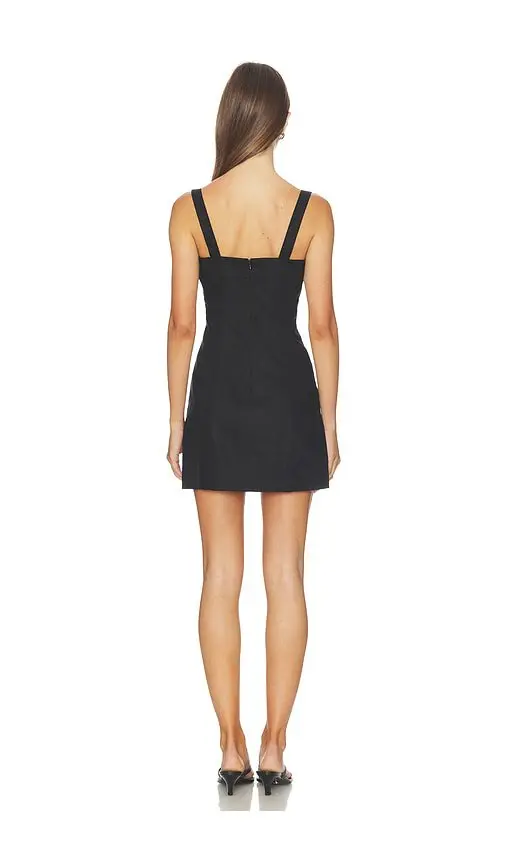 Good American The Structured Linen Mini Dress In Black