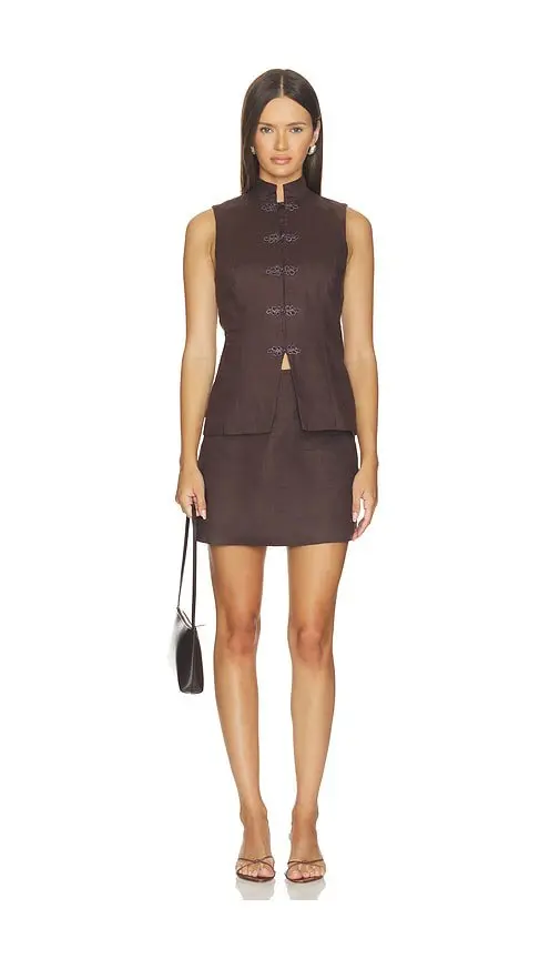 Amanda Uprichard Avya Dress In Brown