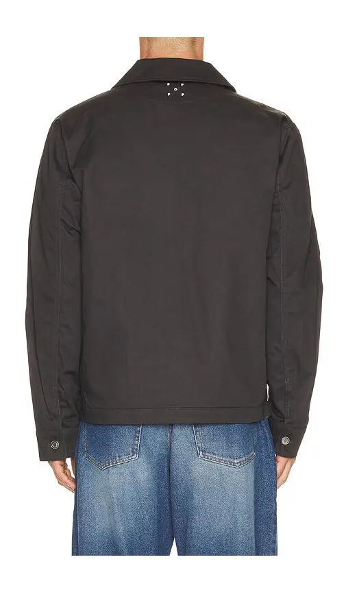 POP TRADING COMPANY Full Zip Worker Jacket In Black