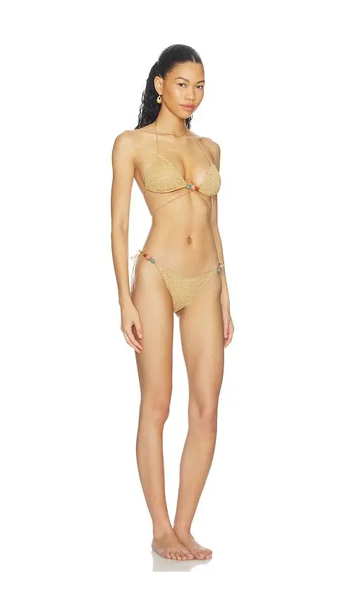 Oseree Lumiere Beads Microkini In Tan