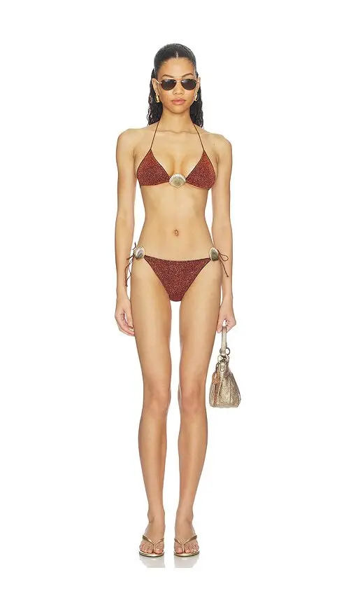 Oseree Lumiere Shell Bikini Set - Brown