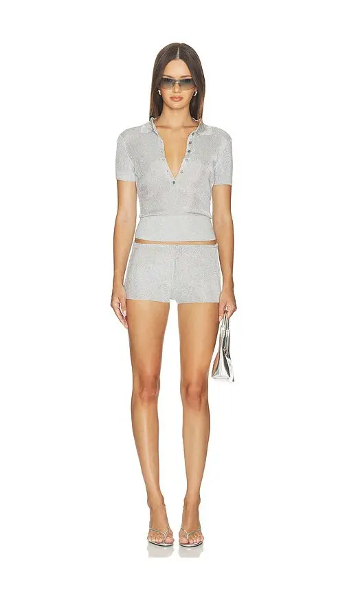GUIZIO Mateo Polo Top In Metallic