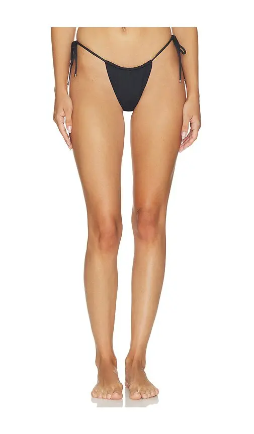 SKIMS Classic Swim Medallion Tie Side Bikini Bottom In Black