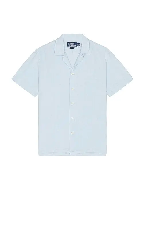 Polo Ralph Lauren Linen Andy Camp Shirt In Blue - Office Blue