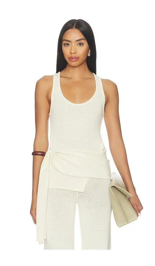 L'academie Lilyann Drape Tank - Cream