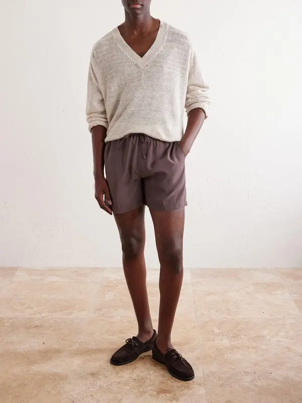 FRAME Summer Boxer Straight-leg Shell Shorts