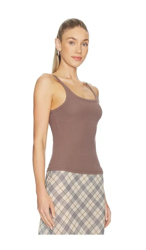 Lna Spence Rib Tank In Brown