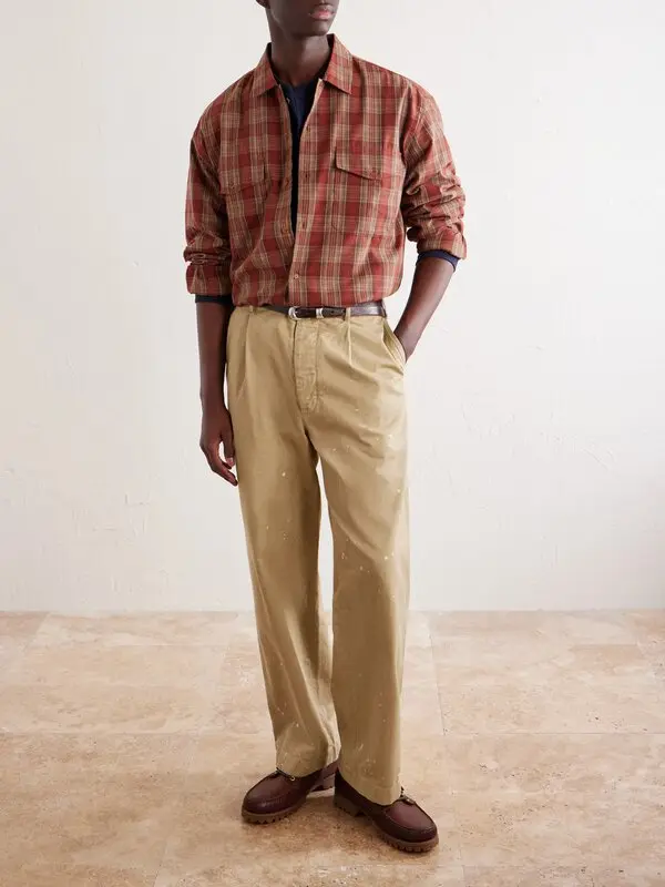 FRIZMWORKS Checked Cotton Shirt - Orange
