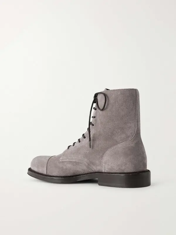 Brunello Cucinelli Suede Derby Boots