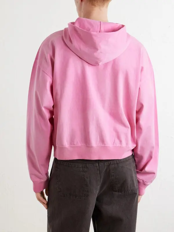 424 Academy Logo-appliquéd Cotton-jersey Zip-up Hoodie