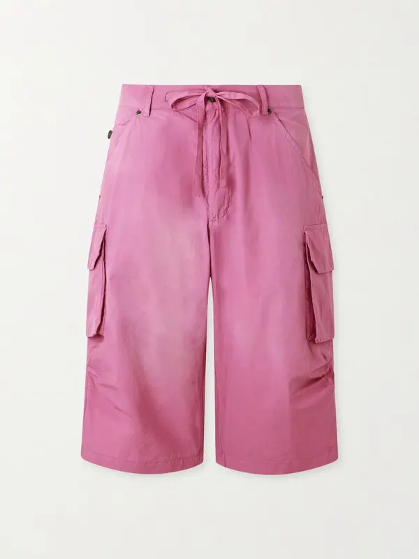 424 Straight-leg Cotton-poplin Cargo Shorts - Pink