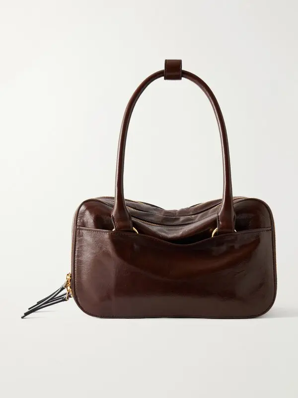 Marni Bauletto Small Leather Tote - Brown