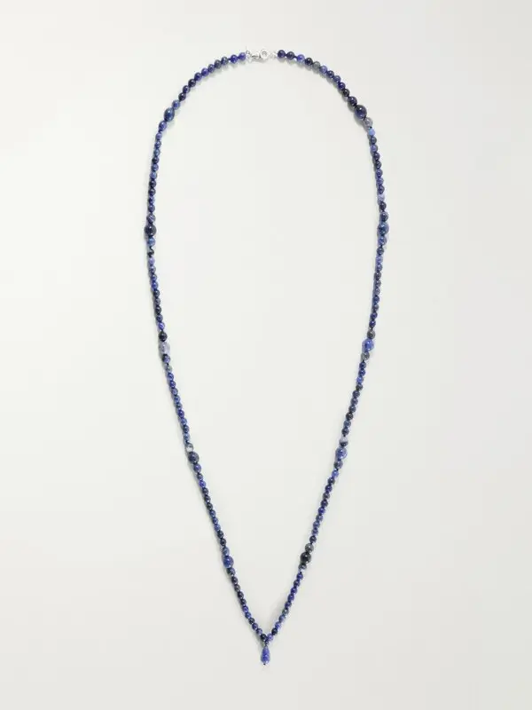 Le Sundial Wave Sterling Silver And Sodalite Beaded Necklace - Blue