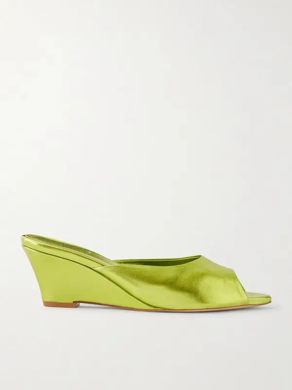 JAMIE HALLER The Kit Metallic Leather Mules