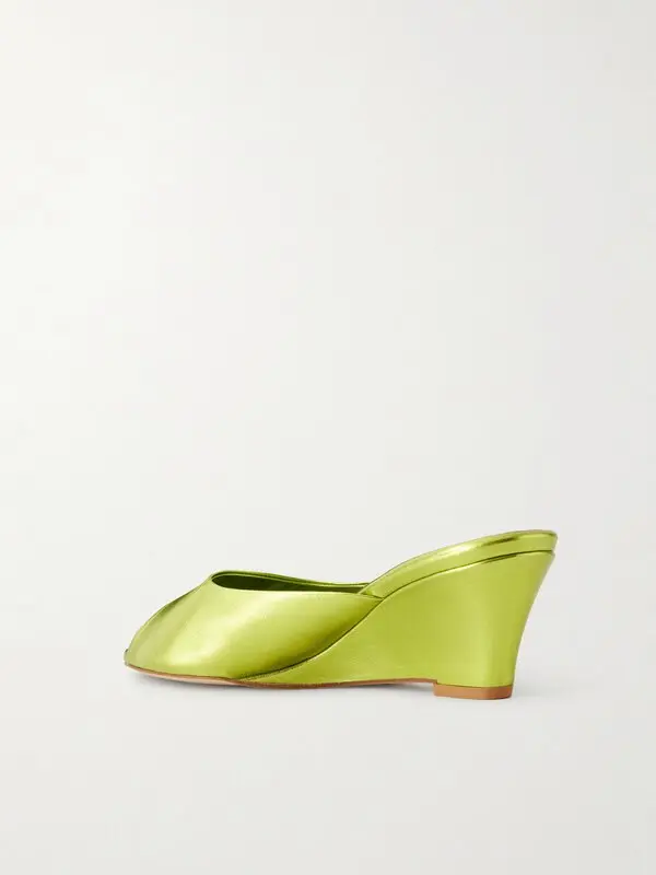 JAMIE HALLER The Kit Metallic Leather Mules