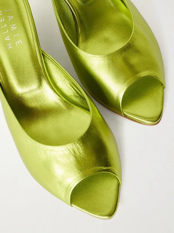JAMIE HALLER The Kit Metallic Leather Mules