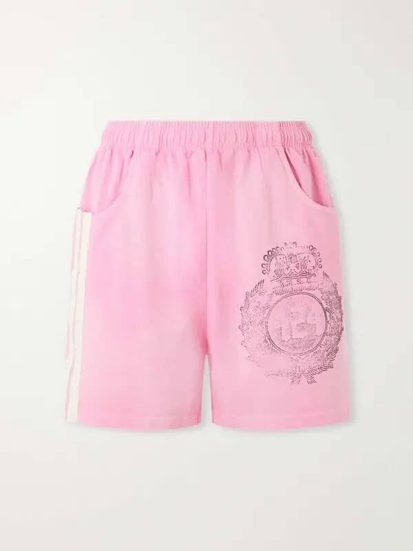 424 Straight-leg Logo-print Striped Cotton-jersey Drawstring Shorts