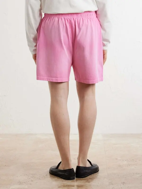 424 Straight-leg Logo-print Striped Cotton-jersey Drawstring Shorts
