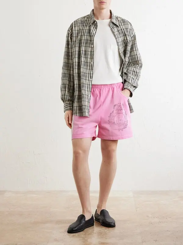 424 Striped Cotton-jersey Drawstring Shorts