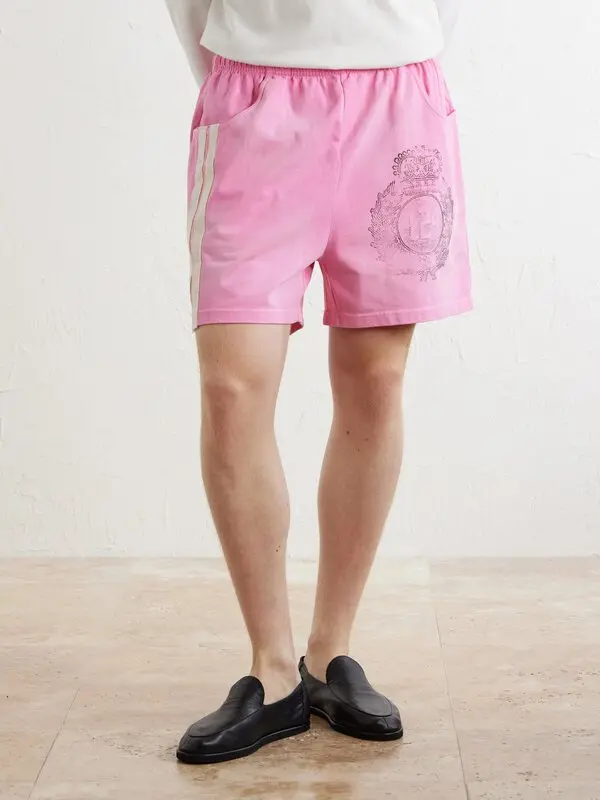424 Striped Cotton-jersey Drawstring Shorts