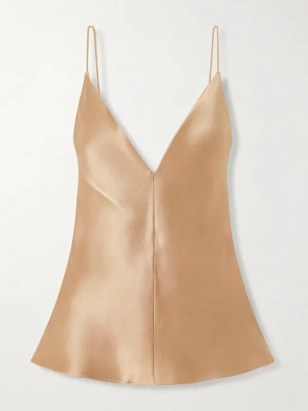 Gabriela Hearst Maria Silk-satin Tank - Neutrals