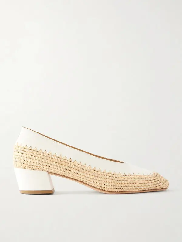 Gabriela Hearst Strength' Raffia And Suede Pumps - Neutrals