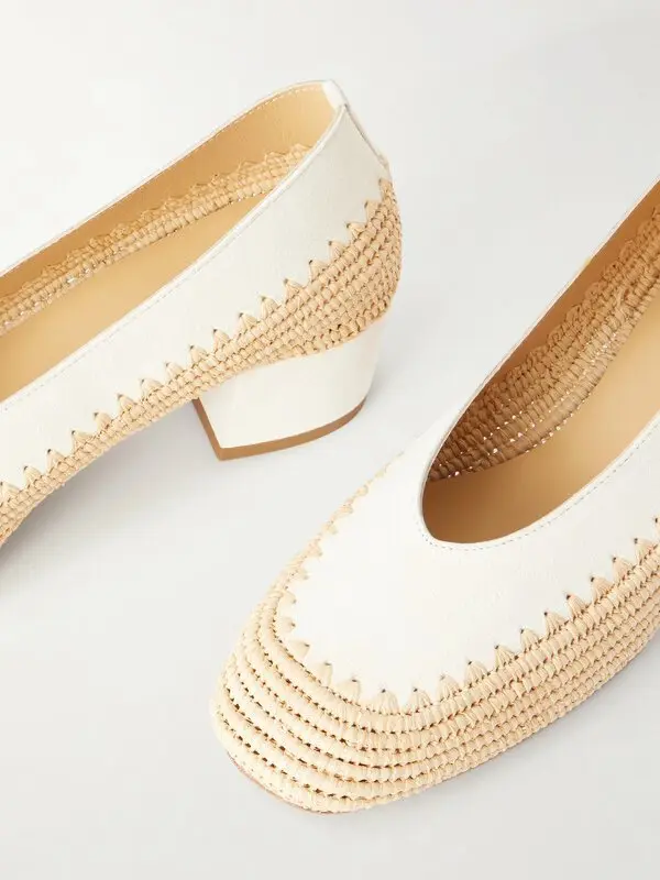 Gabriela Hearst Strength' Raffia And Suede Pumps - Neutrals