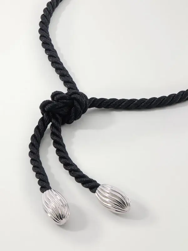 JULIETTA Rhodium-plated, Shell, Resin And Cord Necklace