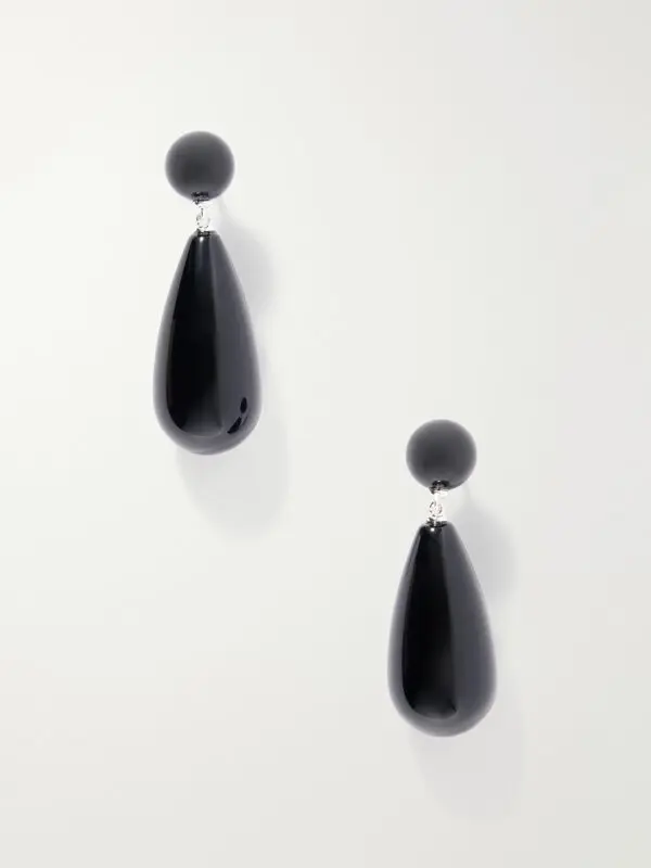 Lié Studio Lola Sterling Silver And Onyx Earrings - Black