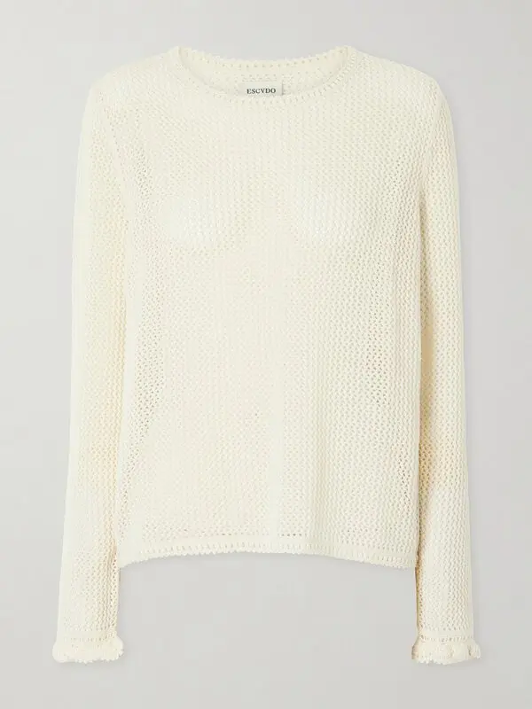 Escvdo Crochet Cotton Blouse