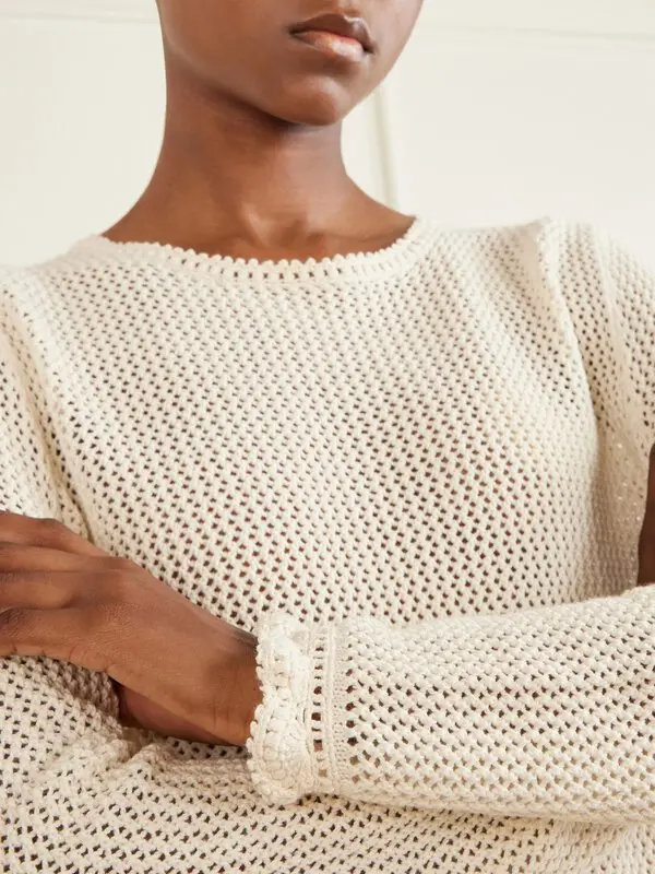 Escvdo Crochet Cotton Blouse