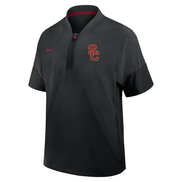 Nike Usc Sideline Coach Short-sleeve Hooded Jacket - Black