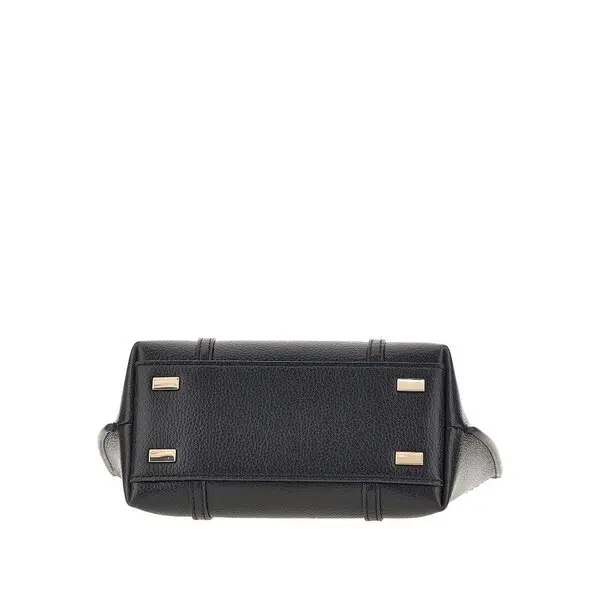 Tory Burch Perry Mini Shopping Bag In Grained Leather - Black