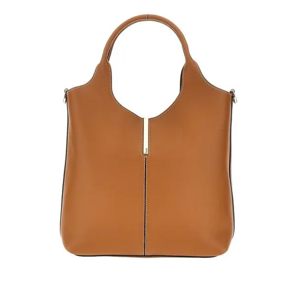 TOD'S Leather Small Shopping Tote Bag - Brown