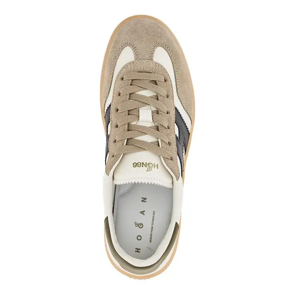 Hogan Leather And Suede Sneakers With Monogram Detail - Multicolor