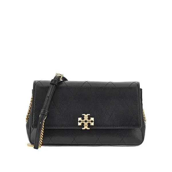 Tory Burch Quilted Leather Charlie Bag With Chain - Black