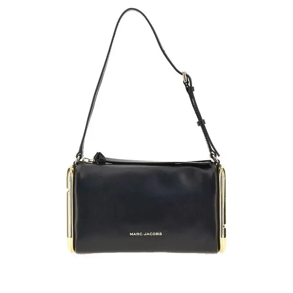 Marc Jacobs Small "scene" Leather Shoulder Bag With Gold-tone Hardware - Black