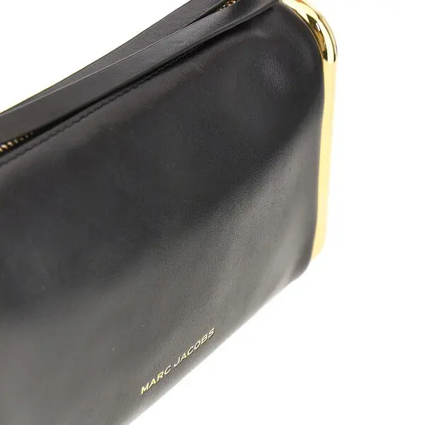 Marc Jacobs Small "scene" Leather Shoulder Bag With Gold-tone Hardware - Black