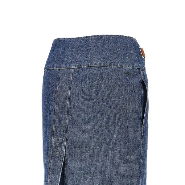 Fendi Chabray Skirt With Leather Tabs