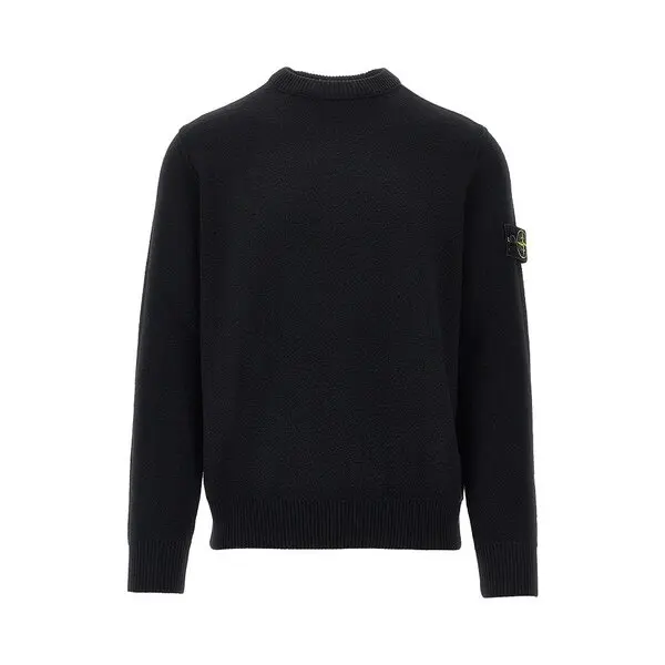 Stone Island Virgin Wool Crewneck Weater - Black