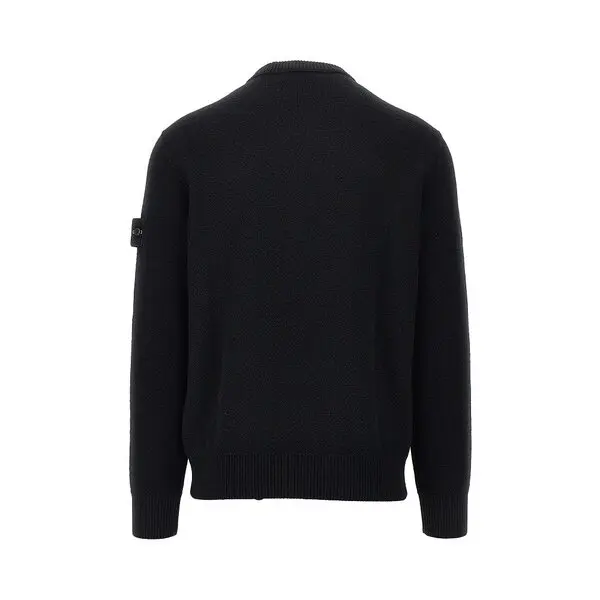 Stone Island Virgin Wool Crewneck Sweater - Black
