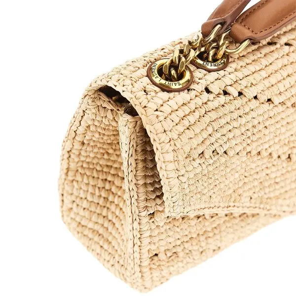 Saint Laurent Raffia Small 'loulou' Bag - Beige