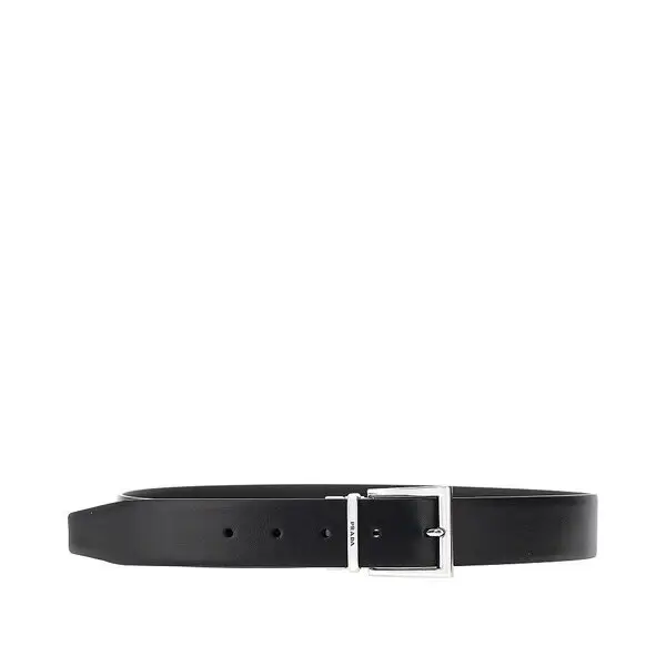 Prada Reversible Leather Belt - Black