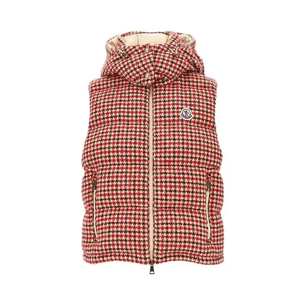 Moncler Nverolle' Houndstooth Padded Vest - Multicolor