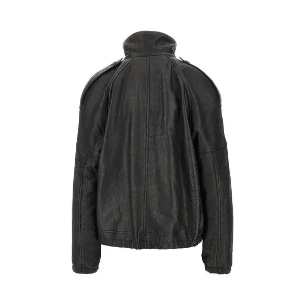 Saint Laurent Padded Leather Oversized Jacket