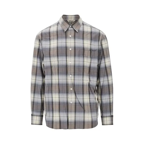 Auralee Check Light Wool Shirt - Multicolor