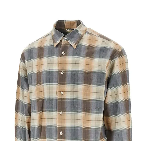 Auralee Check Light Wool Shirt
