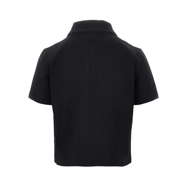 Saint Laurent Cropped Polo Shirt - Black